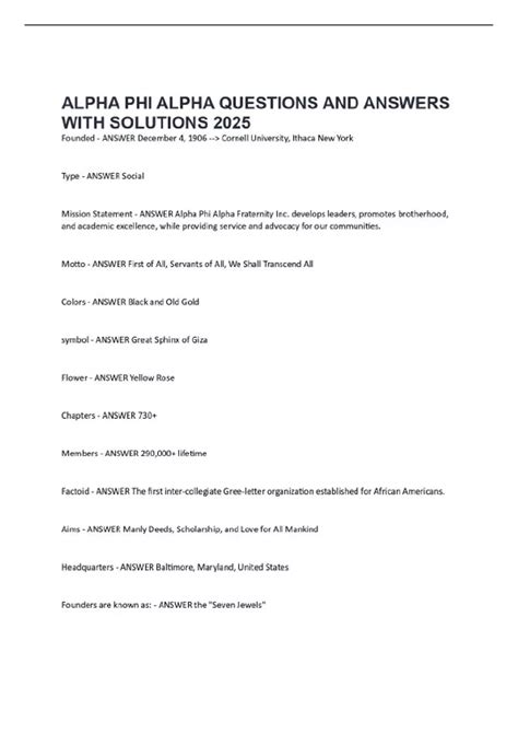ALPHA PHI ALPHA QUESTIONS AND ANSWERS WITH SOLUTIONS Alpha Phi Alpha Stuvia US
