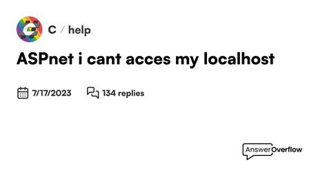 I Cant Acces My Localhost C