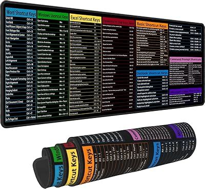 MATKING Excel Shortcuts Mouse Mat Large XL Gaming Mouse Pad With Seamed Edges Waterproof