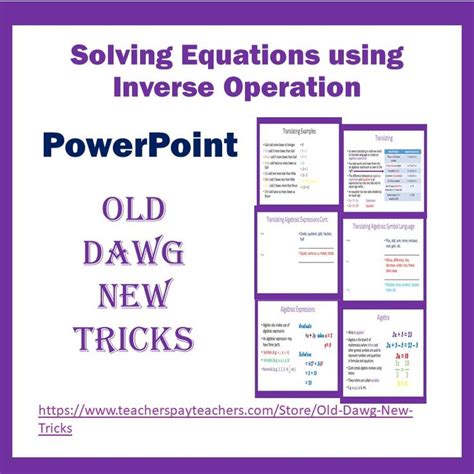 Solving Equations Using Inverse Operation PPT Made By Teachers