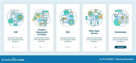 Walkthrough C2c With Linear Icons Concept Stock Illustration