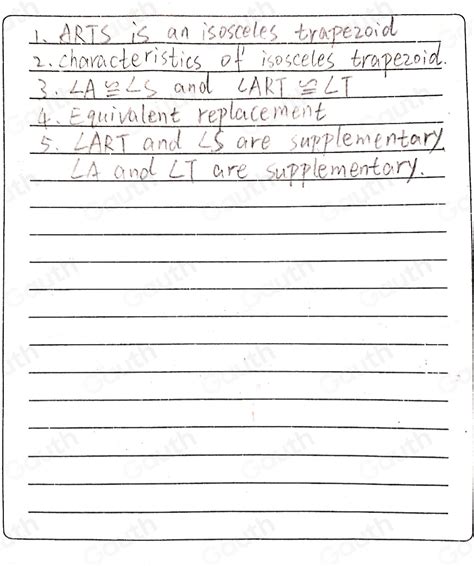 Solved Learning Activity 1 Directions Complete The Two Column Proof Opposite Angles Of An
