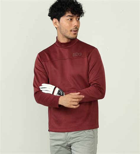 最終処分SALEEDWIN GOLF モックネックロングTシャツ 長袖UVカット ストレッチ EDWIN エドウイン