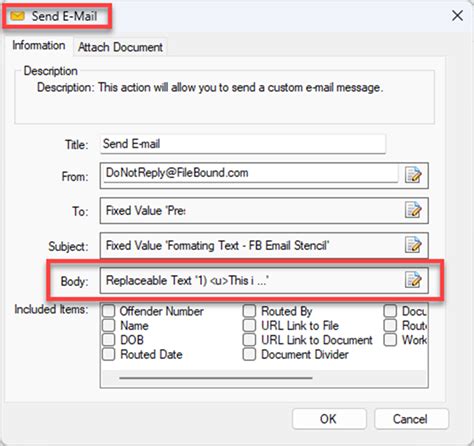 Can You Format Text In The Body Of An Email Stencil In A Workflow