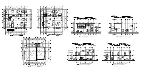 Two Story Apartment Structure 2d View Cad Block Layout File In Autocad