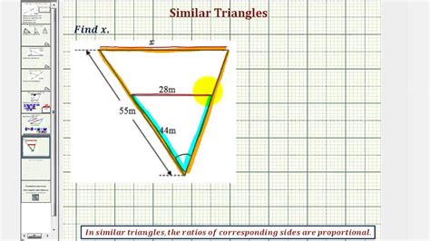Ex 2 Find The Length Of A Side Of A Triangle Using Similar Triangles