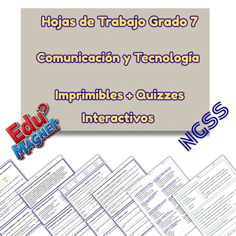Hojas De Trabajo Grado 7 Comunicación Y Tecnología Imprimibles