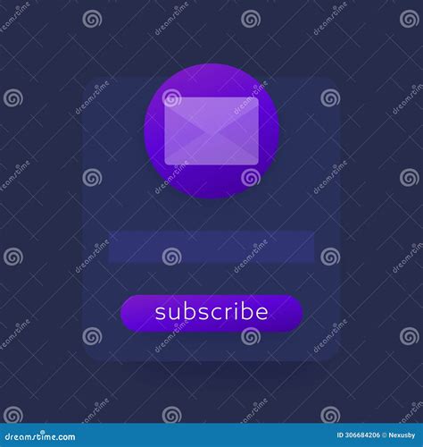 Subscribe To Newsletter Form Dark Vector Design Stock Vector