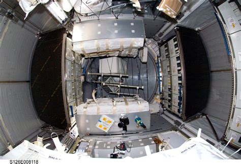 Esa Interior View Of The Italian Built Leonardo Multi Purpose Logistics Module Attached To The Iss