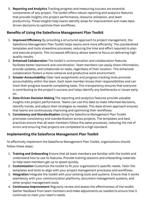 Enhancing Team Collaboration With A Salesforce Management Plan Toolkit Pdf