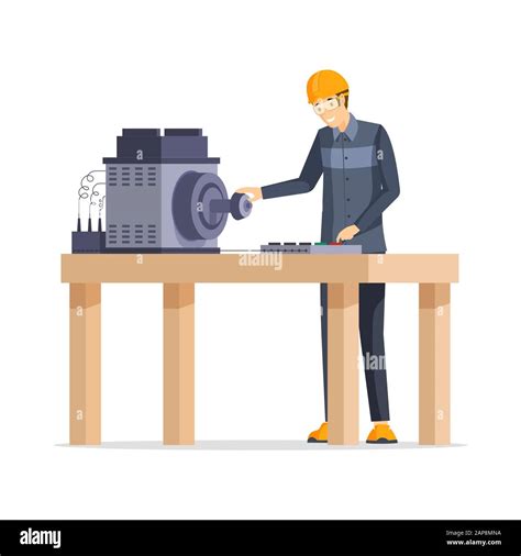 lathe operator working in factory stock vector images alamy