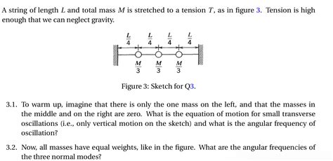 Solved A String Of Length L And Total Mass M Is Stretched Chegg Com