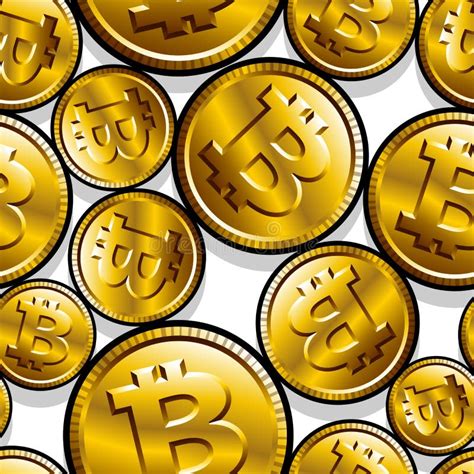 Printable Seamless Vector Pattern Of Digital Bitcoin Crypto Currency Symbols Stock Vector