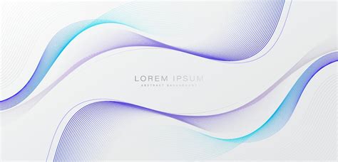 Abstract Blue Background With White Wave Lines Vector Image