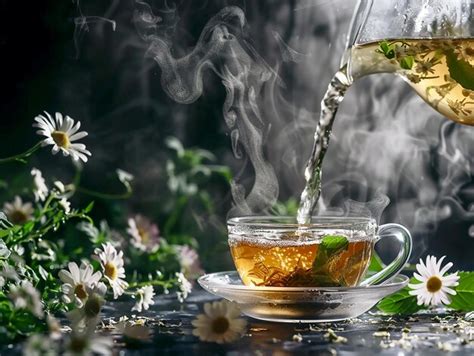 Pouring Tea Into Cup Premium Ai Generated Image
