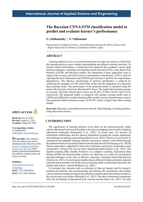 Pdf The Bayesian Cnn Lstm Classification Model To Predict And Evaluate Learners Performance