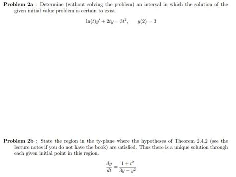 Solved Problem 2a Determine Without Solving The Problem