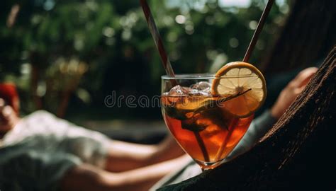 Carefree Young Adults Enjoy Refreshing Cocktails In The Summer Sun