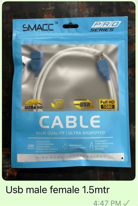 Usb Male To Female And Usb Printer A Male To B Male Cable At Piece In Howrah