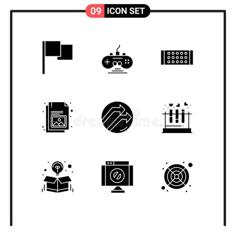 9 Thematic Vector Solid Glyphs And Editable Symbols Of Report Business Led Arrow Gallery