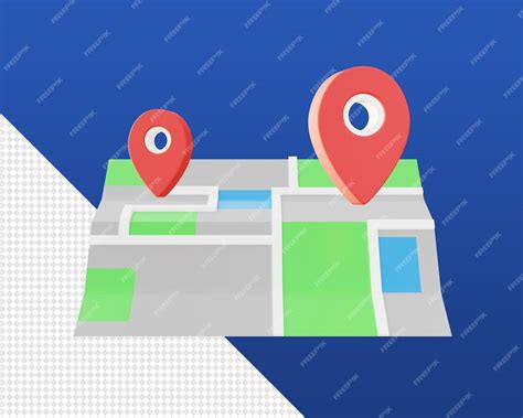 Premium Psd 3d Render Of Map Location With Pointer Illustration Icons