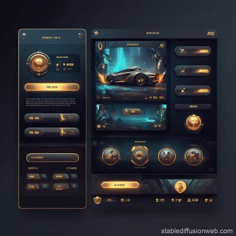 Luxurious Gaming UI Concept Stable Diffusion Online