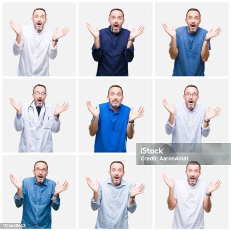 콜라주 흰색 위에 수석 노인의 우아한 남자의 팔 및 손에 발생 배경 우 둔 하 고 혼란 스 러 워 식 고립 의심 개념입니다