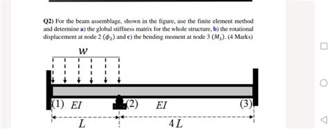 Q2 For The Beam Assemblage Shown In The Figure Use The Finite Element Method And Determine A The