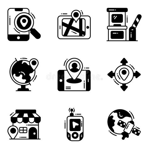 Map And Location Marker Icon Set Of Road Traffic Sign Location Pin