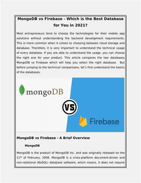 Ppt Mongodb Vs Firebase Which Is The Best Database For You Powerpoint Presentation Id 10645144