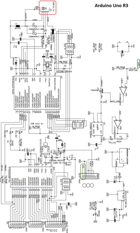 Arduino Uno R3 схема принципиальная