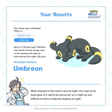 UmbreonSleep Type Quiz Pokémon Sleep Official Webpage