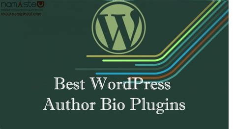 Wordpress Author Bio Plugins As A Blogger Its Important To Create