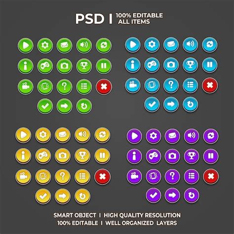 Premium Psd Set Of Game Ui Game Ui Set Game Ui Button Game Button