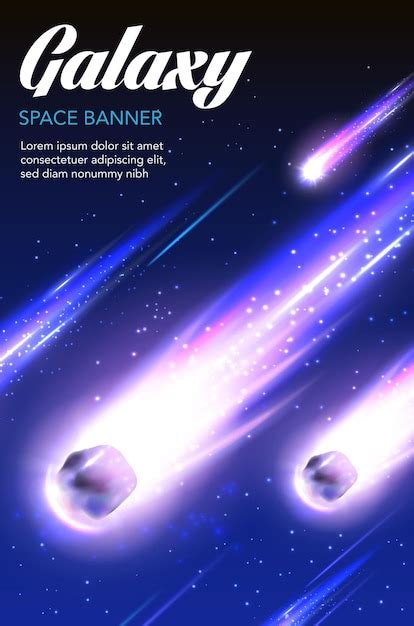 Premium Vector Meteor Shower With Stars Comets And Purple Trails