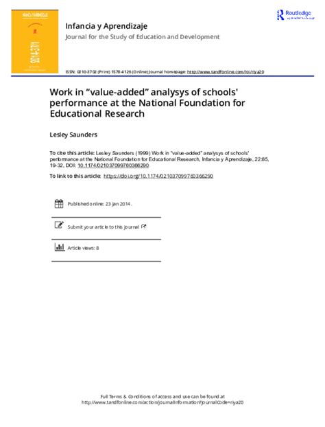 Pdf Work In “value Added” Analysys Of Schools Performance At The