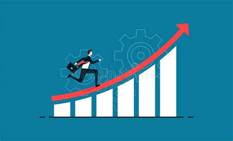 Businessman Running On Red Arrow Symbol Business Vision Career Development Financial Increase