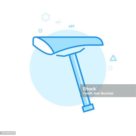 자전거 또는 자전거 안장 및 Seatpost 평면 벡터 아이콘 기호 그림 기호 블루 단색 디자인입니다 편집 가능한 스트로크 개성 개념에 대한 스톡 벡터 아트 및 기타 이미지