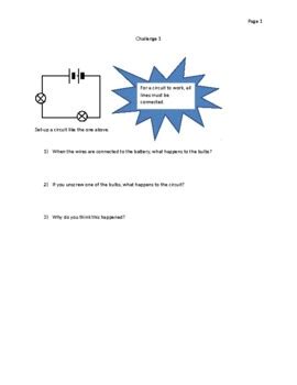 Circuits Building Challenge Lab By Marlow S Science Hub TPT