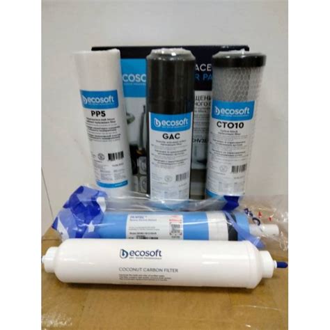 Улучшенный комплект картриджей Ecosoft Absolute 1 2 3 мембрана постфильтр для фильтра