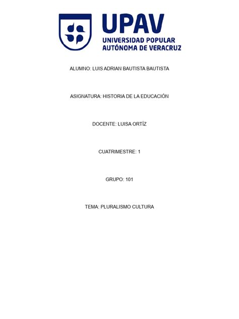 Contenidos Pluralismo Cultural Pdf
