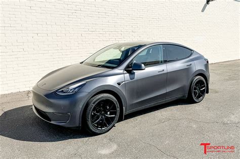Tmaxx Satin Stealth Gray Tesla Model Y With 19 Tsr Wheels And Tangeri