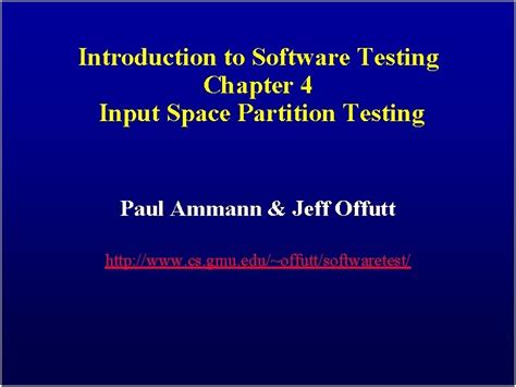 Introduction To Software Testing Chapter 4 Input Space