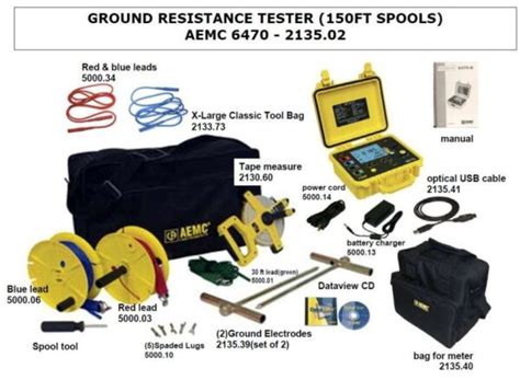 Aemc 6470 B Kit 150 Ft 4 Point Multi Function Ground Resistance Tester • Sales Rent