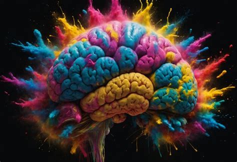 Premium Ai Image Human Brain Exploding With Knowledge Generative Ai