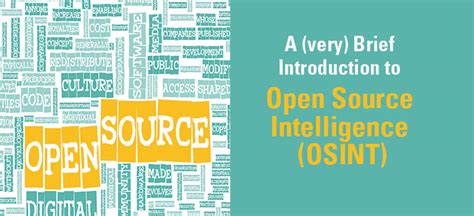 A Very Brief Introduction To Open Source Intelligence Osint