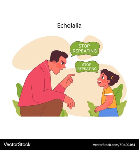 Capturing A Moment Of Echolalia Flat Royalty Free Vector