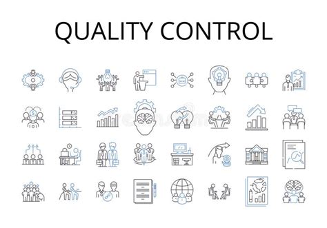 Quality Control Line Icons Collection Risk Management Project