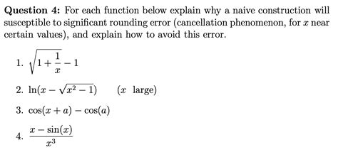 solved question 4 for each function below explain why a