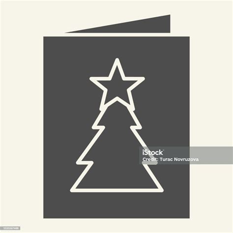 새해 엽서 솔리드 아이콘입니다 흰색 배경에 크리스마스 트리 문어 스타일의 그림과 인사말 카드 모바일 컨셉 및 웹 디자인에 대한